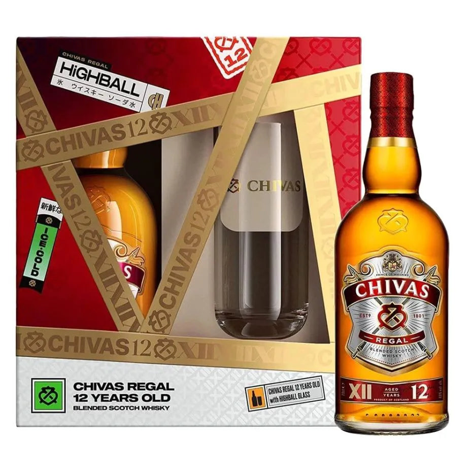 Chivas 12yo 700ml with Highball Glass Gift Pack – Liquor Star Online